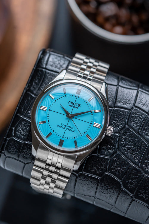 Argos Apollo II - ICE Blue Silver Men's Mechanical watch – Argos ...