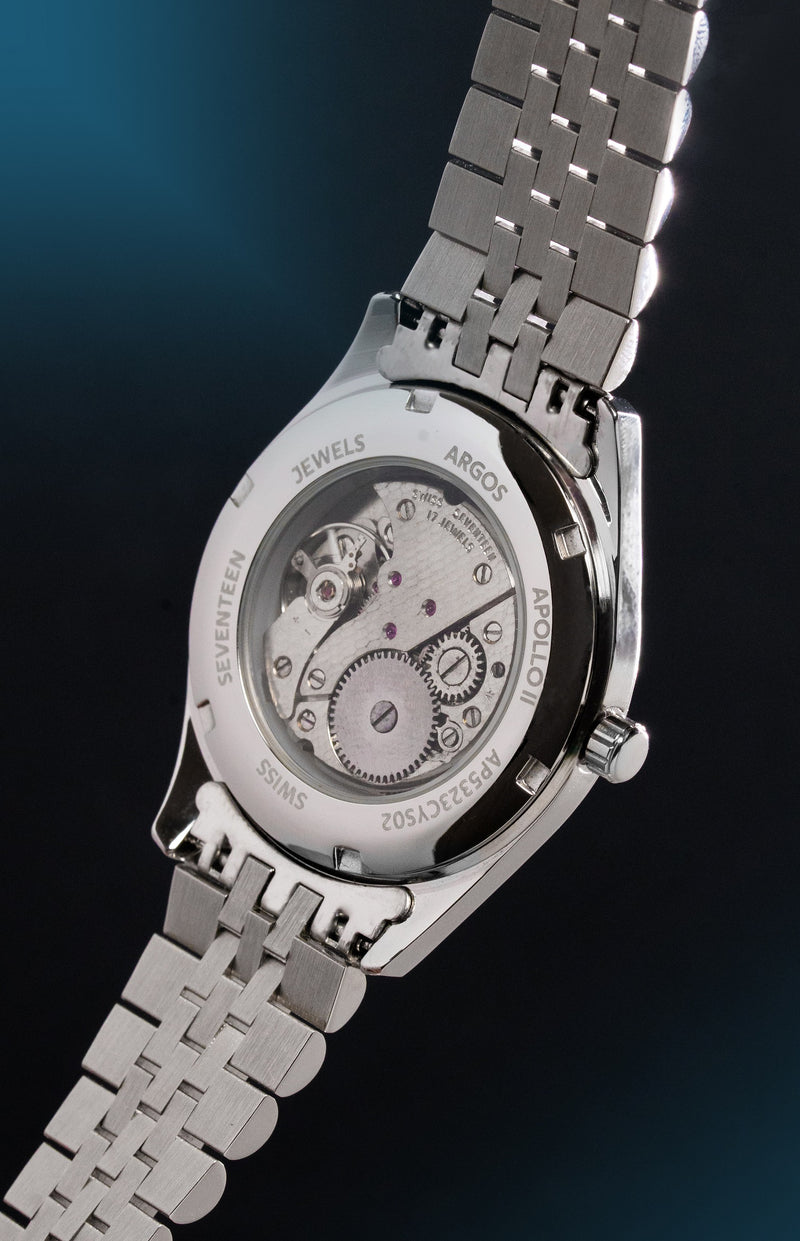 Argos Apollo II - ICE Blue Silver Men's Mechanical watch – Argos ...