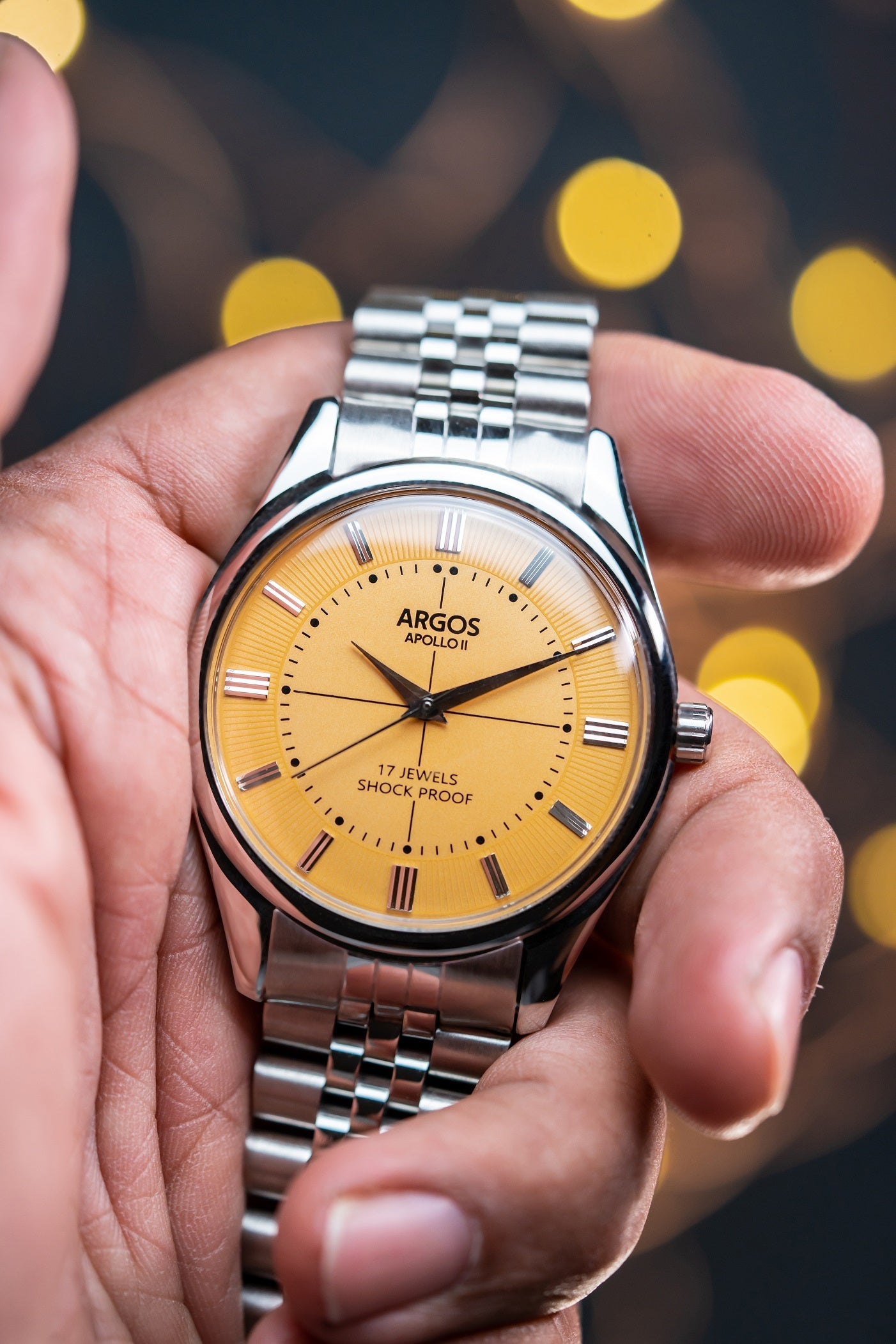 Argos Apollo II - Cadmium Yellow Silver Men's Mechanical watch – Argos ...