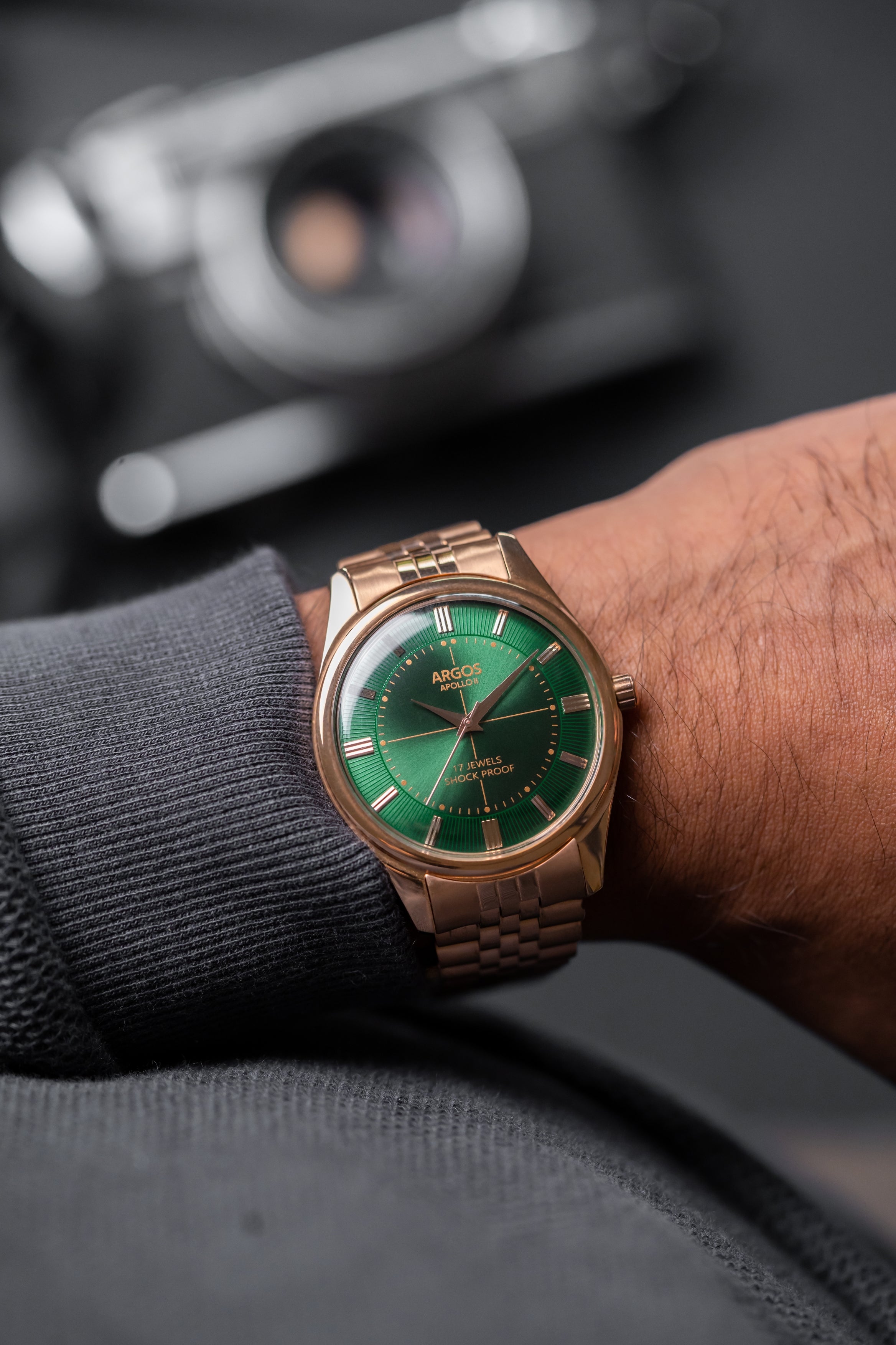 Argos Apollo II - Olive Green Rose Gold Men's Mechanical Watch – Argos ...